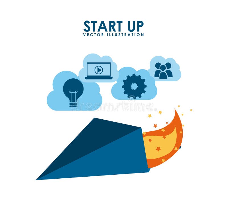 Start up design stock vector. Illustration of laptop - 46222455