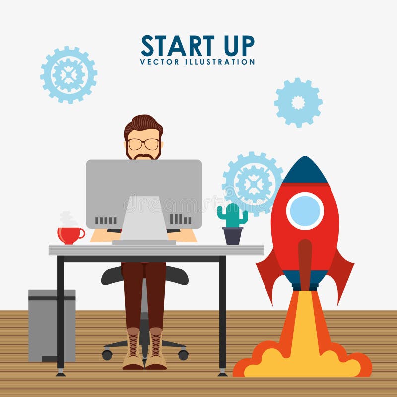 Start up design stock illustration. Illustration of graphic - 65100929