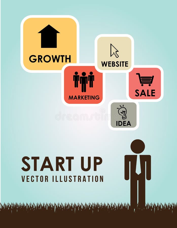 Start up design stock vector. Illustration of silhouettes - 31475786