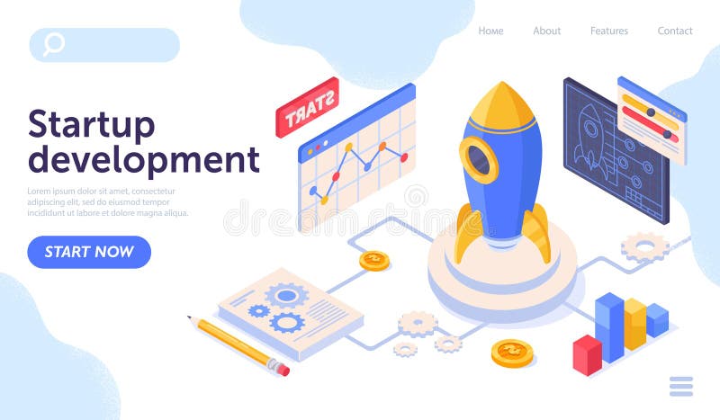 Start Up Development Concept Stock Vector - Illustration of modern ...