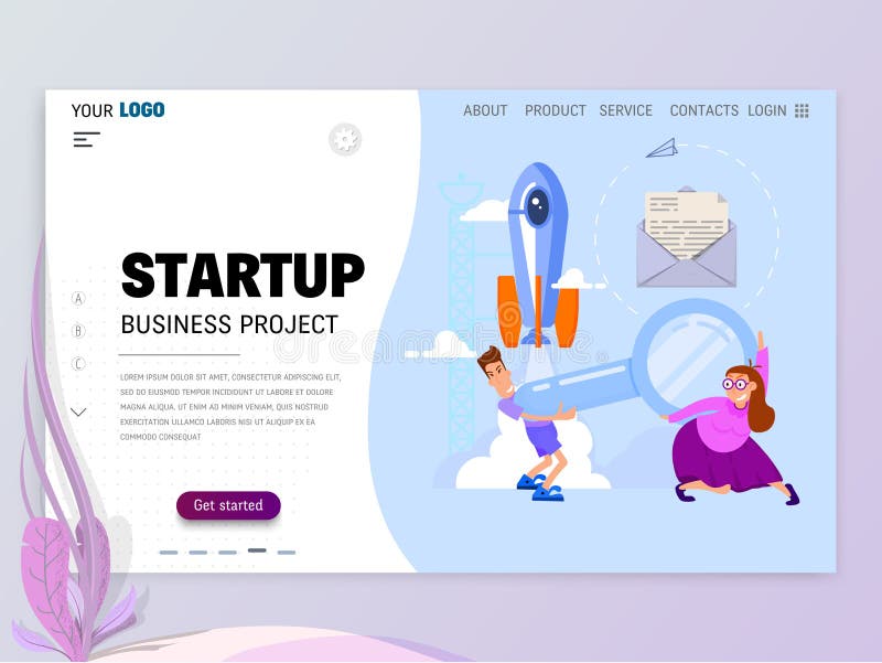 Start Up Homepage Template for Website or Landing Page. Stock Vector ...