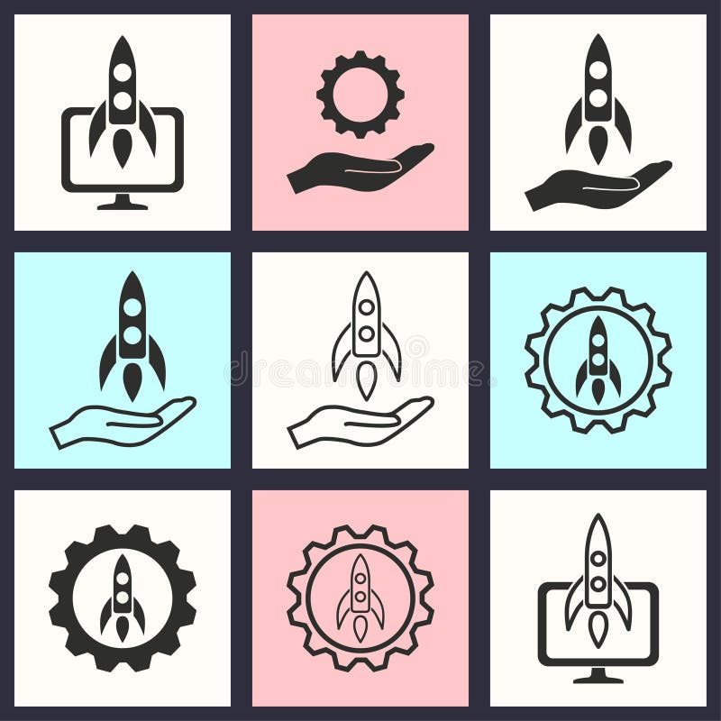 Start up icon set. stock vector. Illustration of invest - 82406949