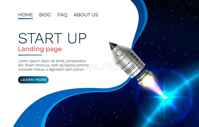 Rocket with banner stock vector. Illustration of festive - 65646624