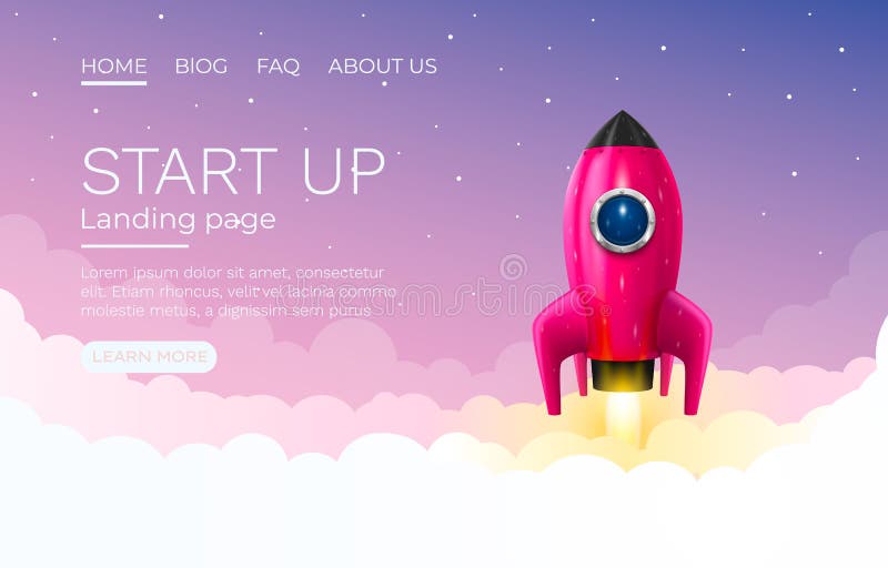 Rocket with banner stock vector. Illustration of festive - 65646624