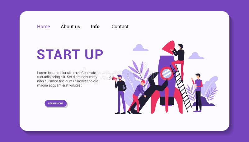 Start Up Landing Page Template Graphic Design Illustration Stock Vector ...