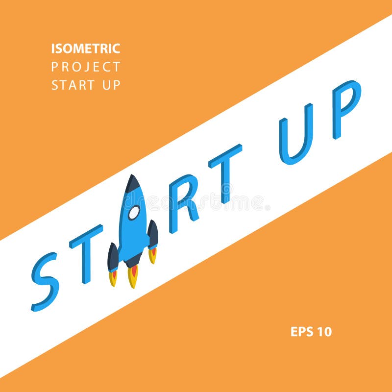 Start Up New Business Project or Idea. Isometric Presentation Poster ...