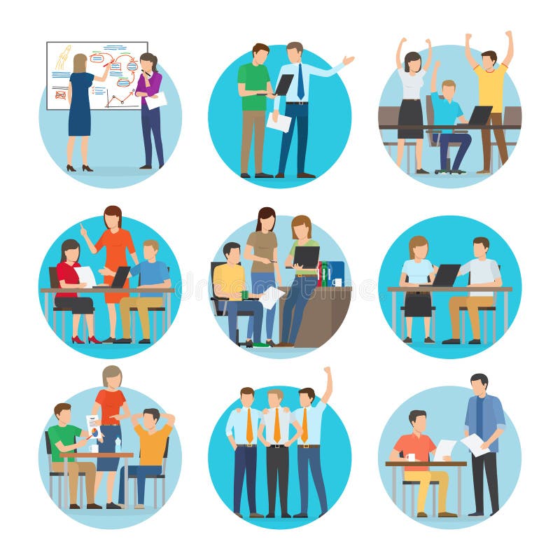 Start Up Poster with Workers Vector Illustration Stock Vector ...