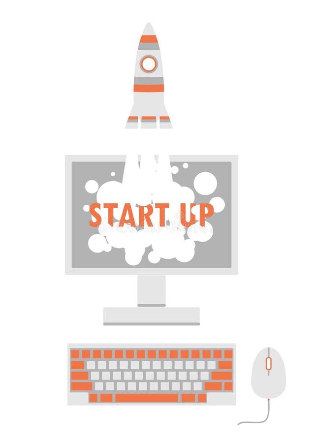 Start Up Computer Mouse As Rocket Stock Vector - Illustration of mouse ...
