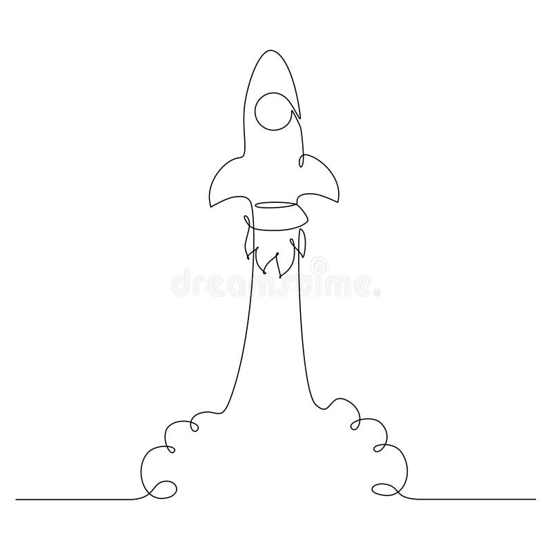 Simple Rocket One Line Stock Illustrations – 125 Simple Rocket One Line ...