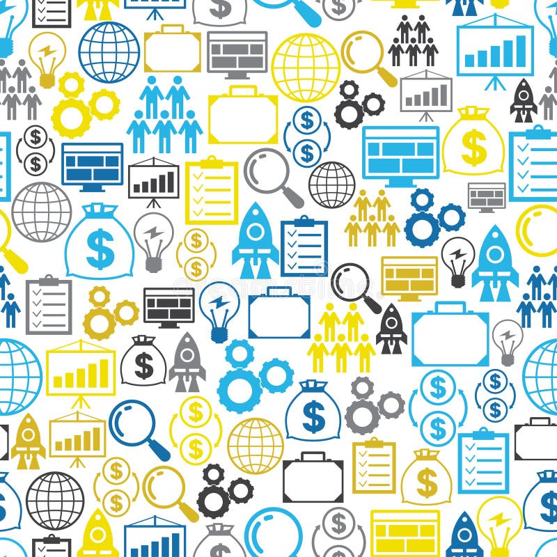Start-up Seamless Pattern in Flat Design Style Stock Vector ...