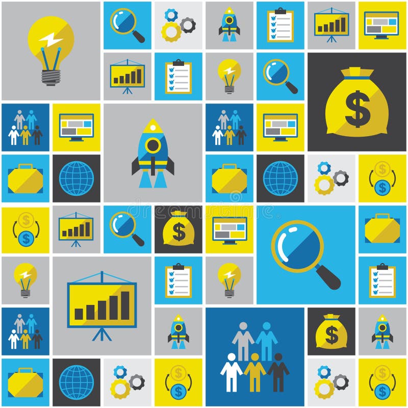 Start-up Seamless Pattern in Flat Design Style Stock Vector ...