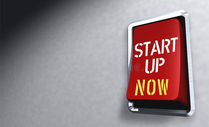 Start Up Symbol, Red Switch with Caption Stock Photo - Image of economy ...