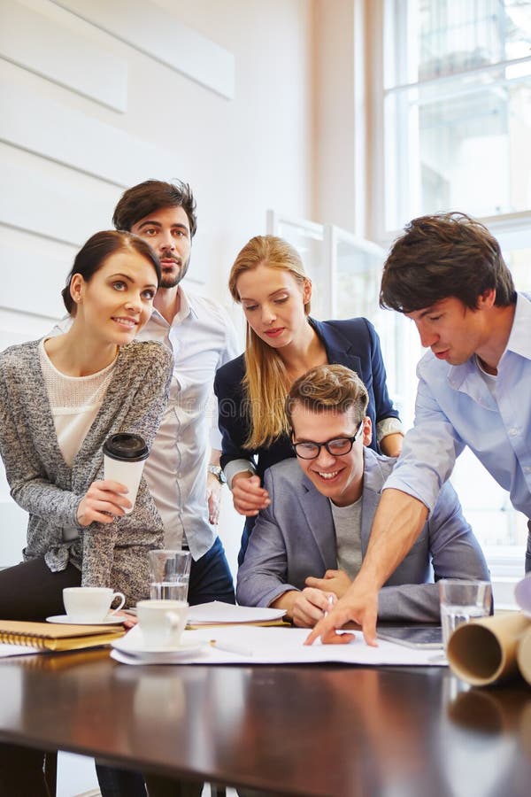 Consulting Man and Start-up Team on PC Stock Image - Image of ...