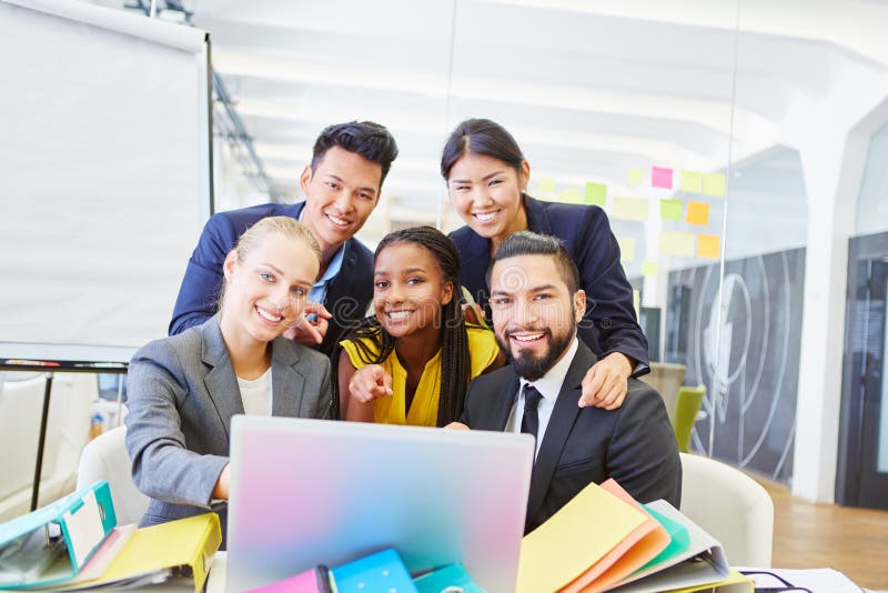Start-up Team Group with Computer Stock Image - Image of computer ...