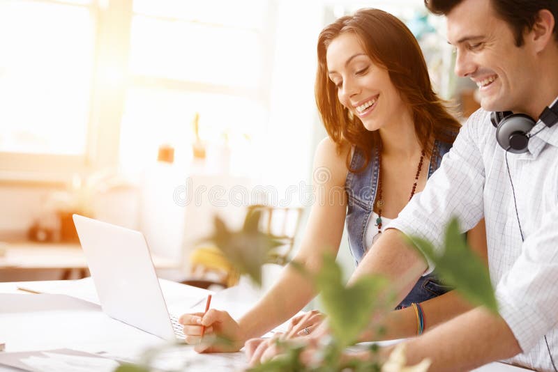 Start-up Team of Two Young People Stock Photo - Image of caucasian ...