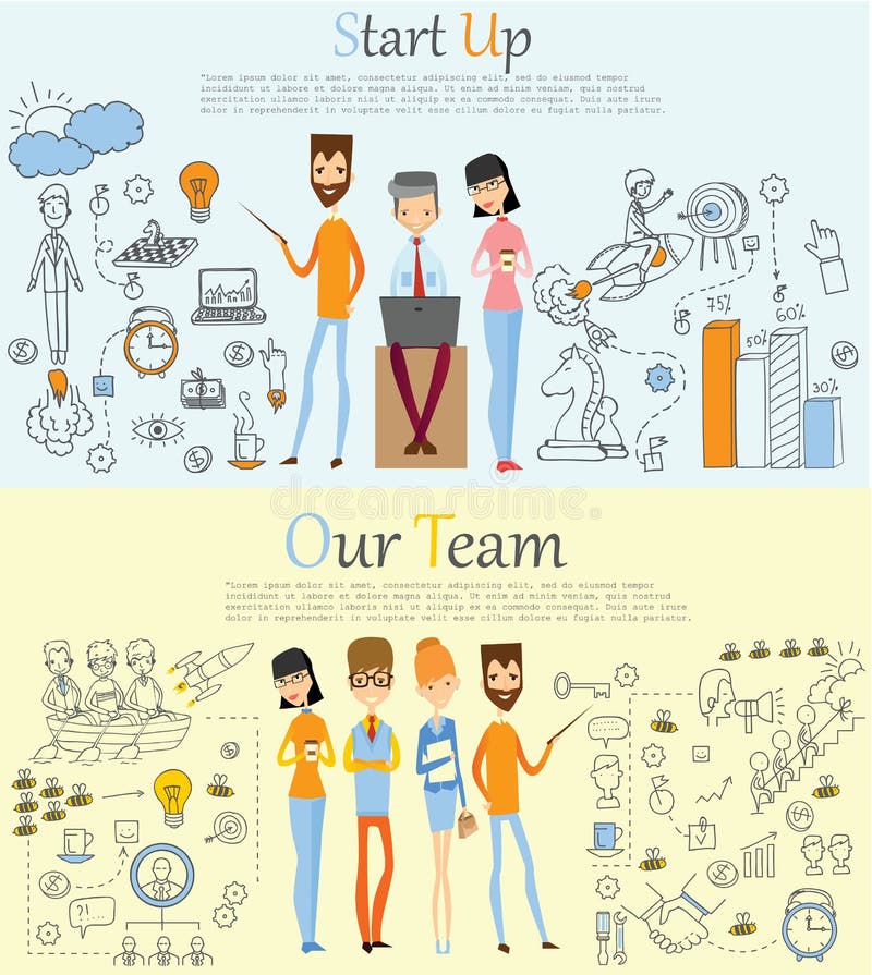 Start Up Team Work Banners Stock Illustrations – 26 Start Up Team Work Banners Stock ...