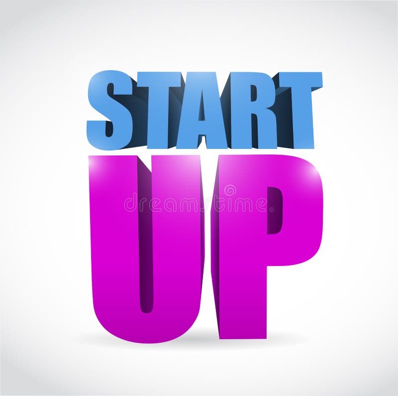 Human Running Symbolic Figures Over the Word Startup Stock Illustration ...