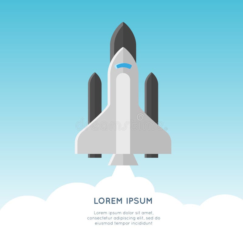 Start Up Vector Concept Illustration. Launch of Rocket Stock Vector ...