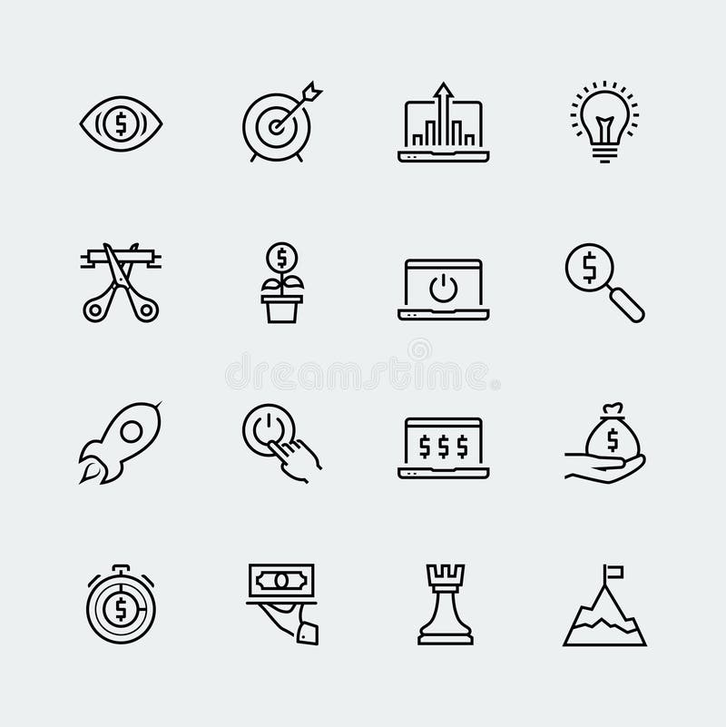 Start Up Icon Set Thin Line Style Stock Illustrations – 254 Start Up ...