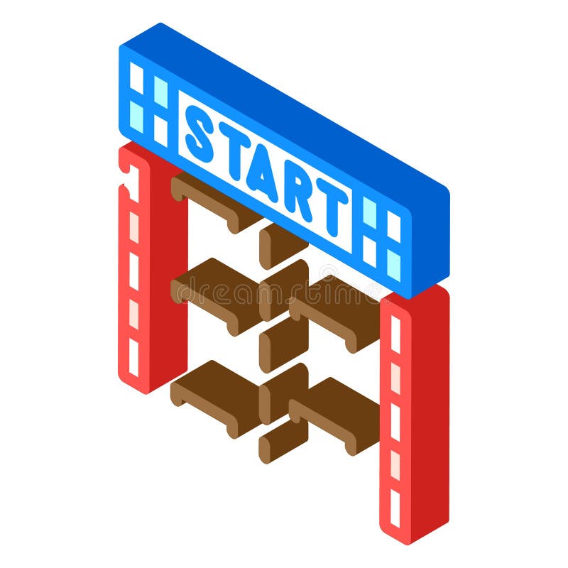 Start Vehicle Speed Auto Isometric Icon Vector Illustration Stock ...