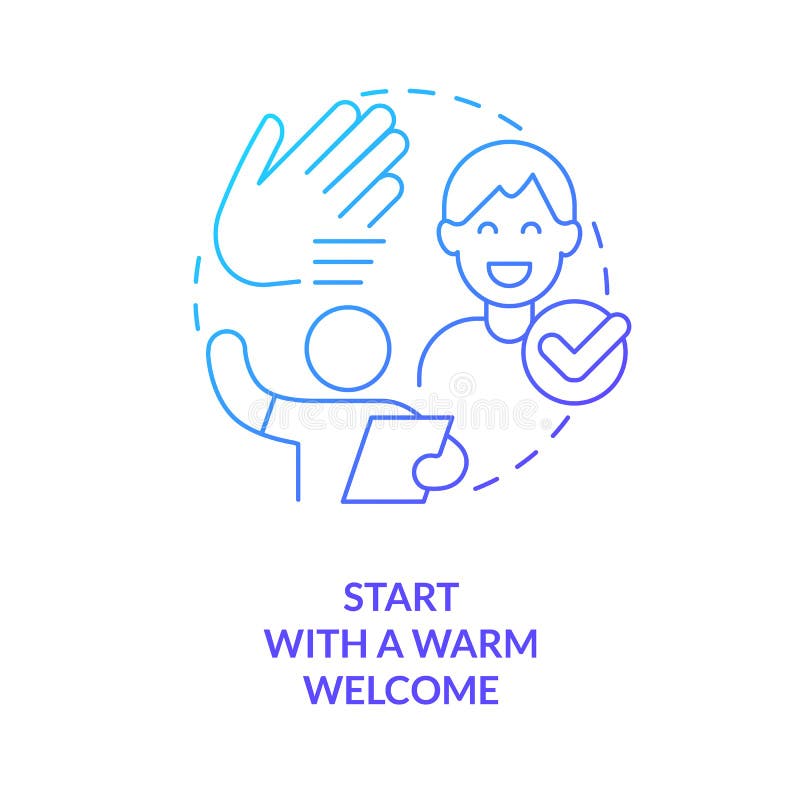 Start with Warm Welcome Blue Gradient Concept Icon Stock Vector ...