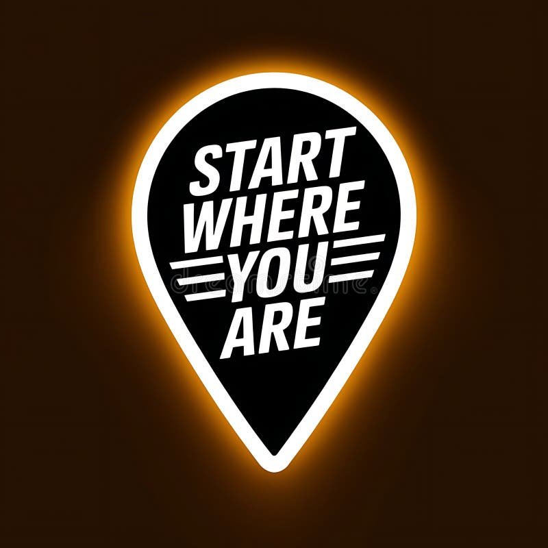 Start Where You are GPS Map Pin with Motivational Path, with Thick ...