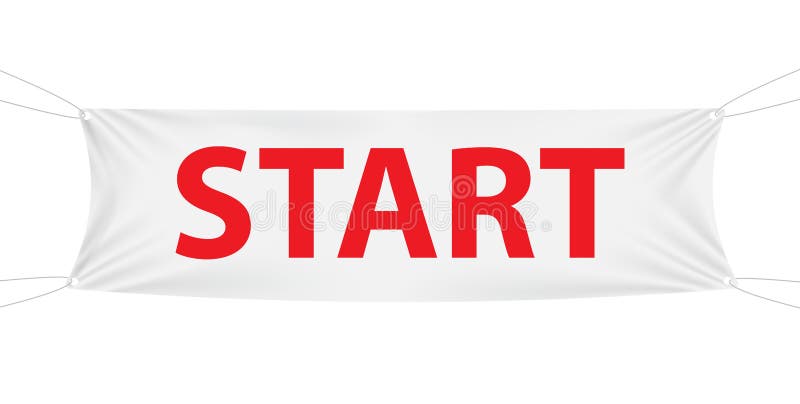 Start White Textile Banner Template.Vector Illustration Stock Vector ...