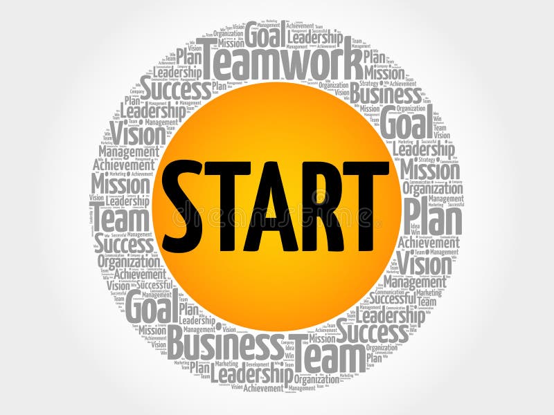 Start word cloud collage stock illustration. Illustration of raised ...