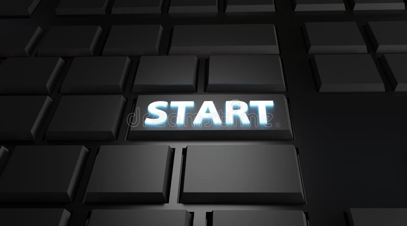 Start Word on Keyboard Button. New Beginning Concept Stock Illustration ...