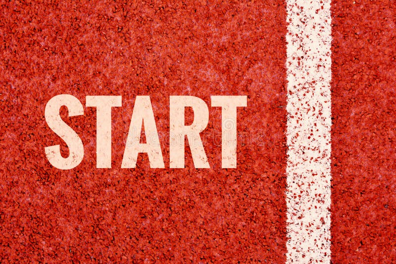 Start Word on Running Track Stock Image - Image of triumph, celebration ...