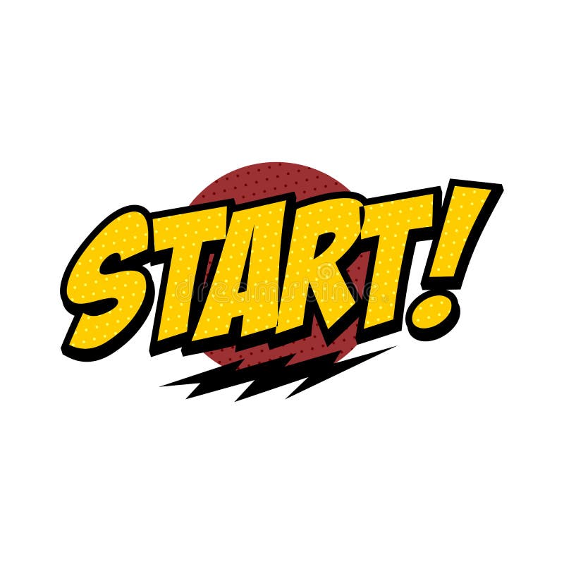 Start Word Text with Thunder Greeting Theme Stock Illustration ...