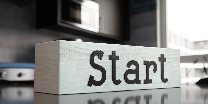 Start - Word on Wooden Block Stock Illustration - Illustration of start ...