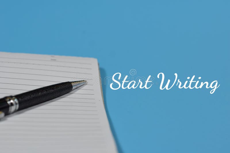 Start Writing Wording, a Black Elegant Ball Pen on a Blank Notebook ...