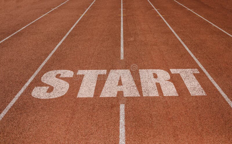 Start Written on Running Track Stock Image - Image of pattern ...