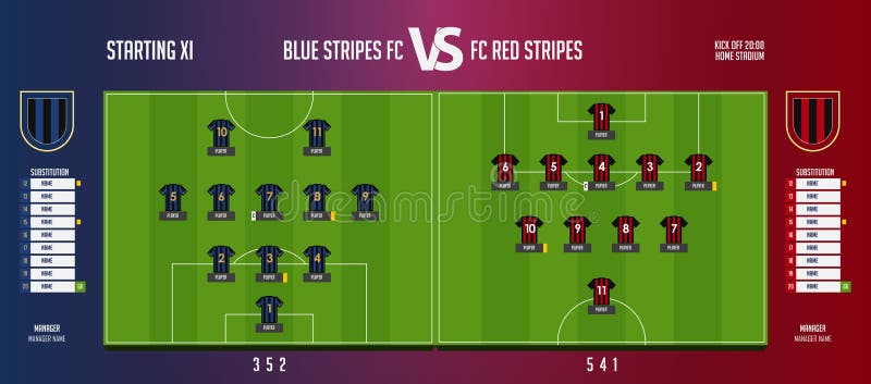 Football Formation or Soccer Match Statistics Infographic. Flat Design ...