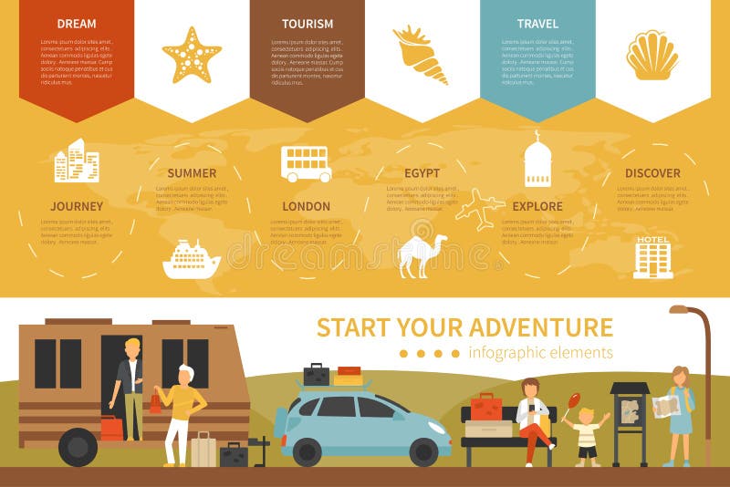 Start Your Adventure Infographic Flat Vector Illustration. Presentation ...