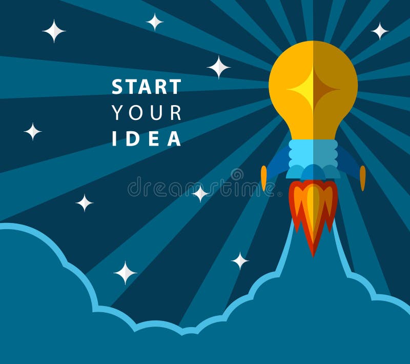 Start Your Idea, Creative Poster with Light Bulb Transformed into ...