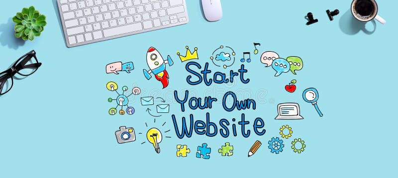 Start Your Own Website with a Computer Keyboard Stock Photo - Image of ...