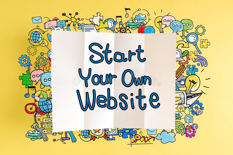 Start Your Own Website Text with Colorful Illustrations Stock ... Start Your Own Website Text with Colorful Illustrations Stock ...