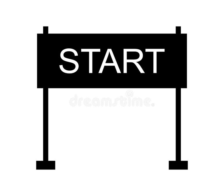 Starta linjen symbol stock illustrationer. Illustration av vitt - 102300615