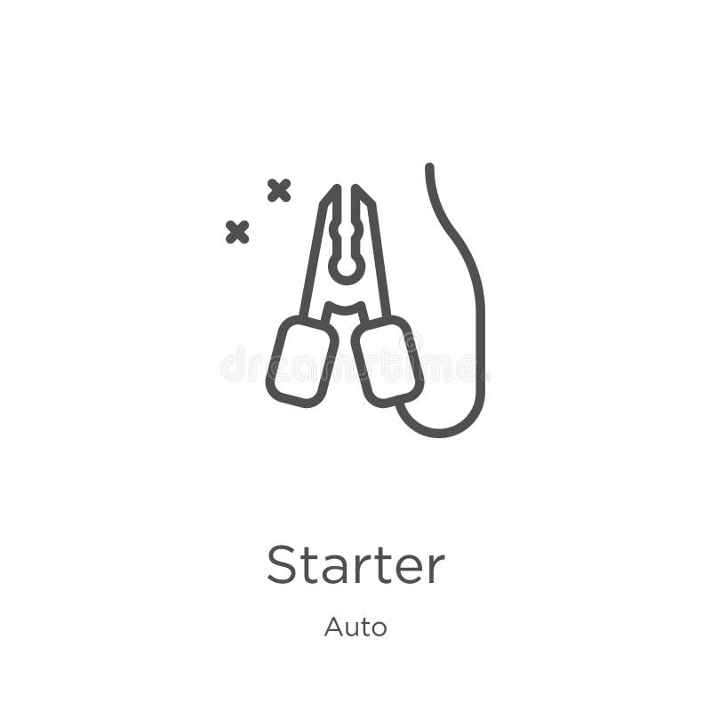 Starter Icon Vector from Auto Collection. Thin Line Starter Outline ...