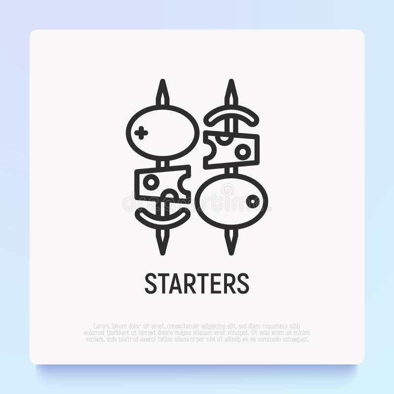 Starters, Appetizers Thin Line Icon. Modern Vector Illustration for ...