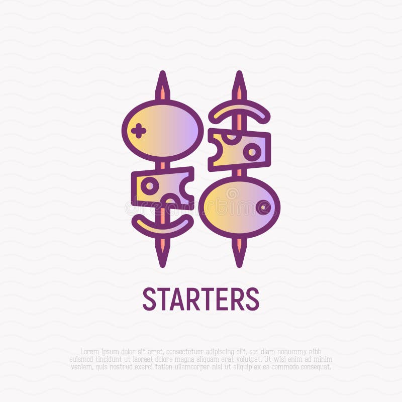Starters, Appetizers Thin Line Icon. Modern Vector Illustration for ...