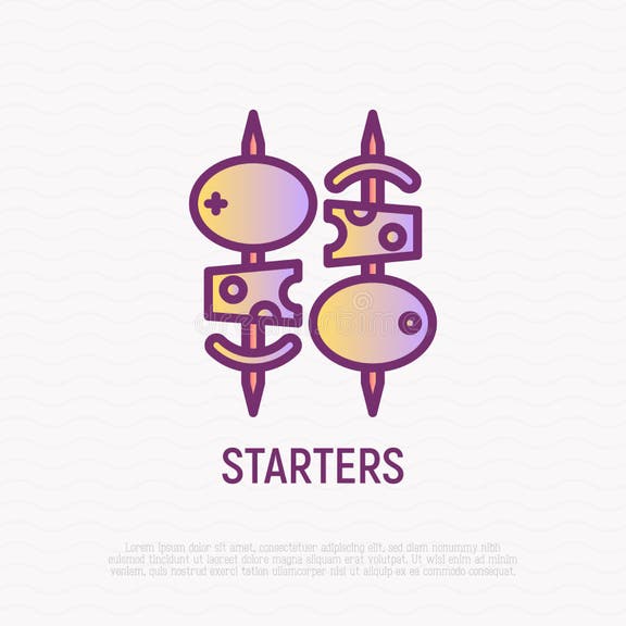 Starters, Appetizers Thin Line Icon. Modern Vector Illustration for ...