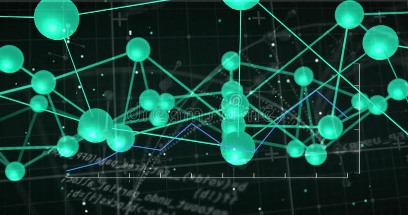 Upon Starting Animation Neon-green Sphere Network Rotating Left Tilting ...