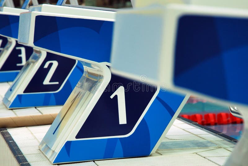 Starting Block of a Swimming Pool Stock Photo - Image of starting ...