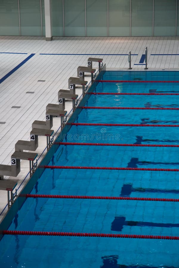 Swimming Starting Blocks stock photo. Image of view, blue - 17350710