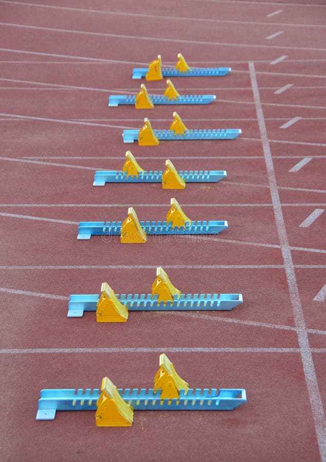 Starting blocks stock photo. Image of yellow, race, sprint - 56530790