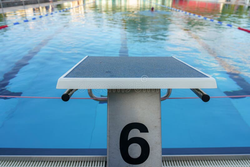 Starting Blocks for Diving into the Pool Stock Photo - Image of ...