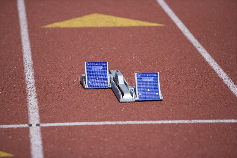Starting Blocks on a Race Track Stock Image - Image of racetrack, start ...